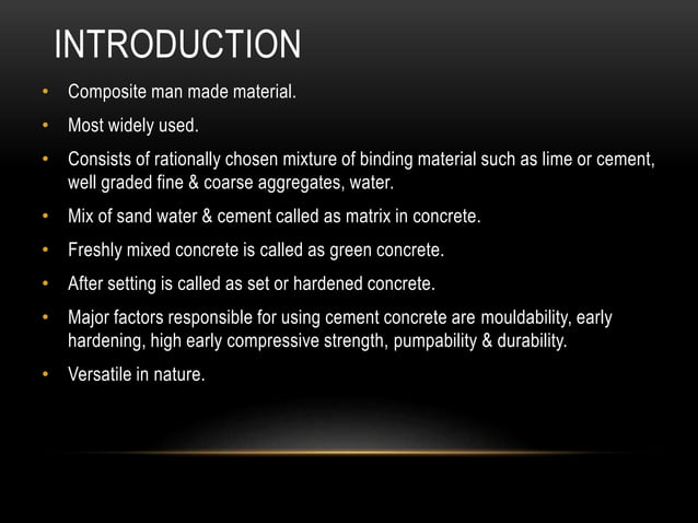 Concrete- types, testing & properties | PPTX