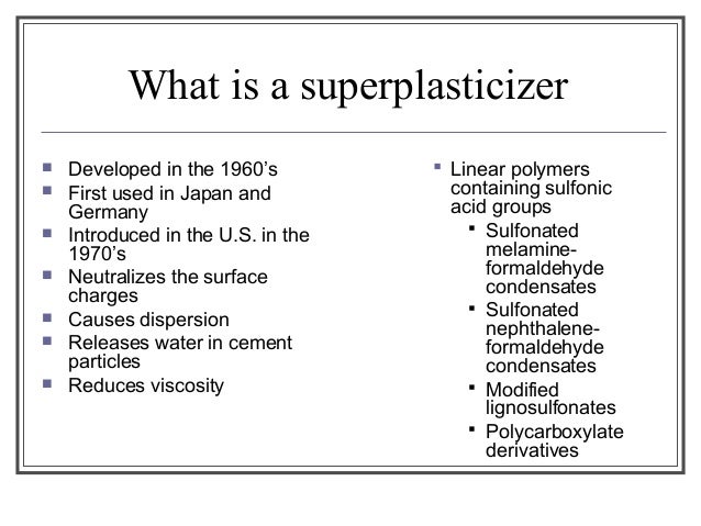 Concrete superplasticizers