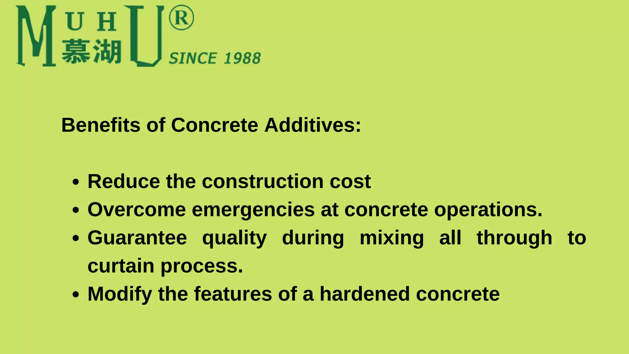 High Performance Concrete Additives | PPT