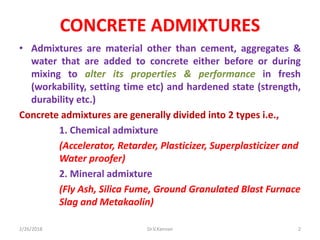 Concrete admixtures | PPTX