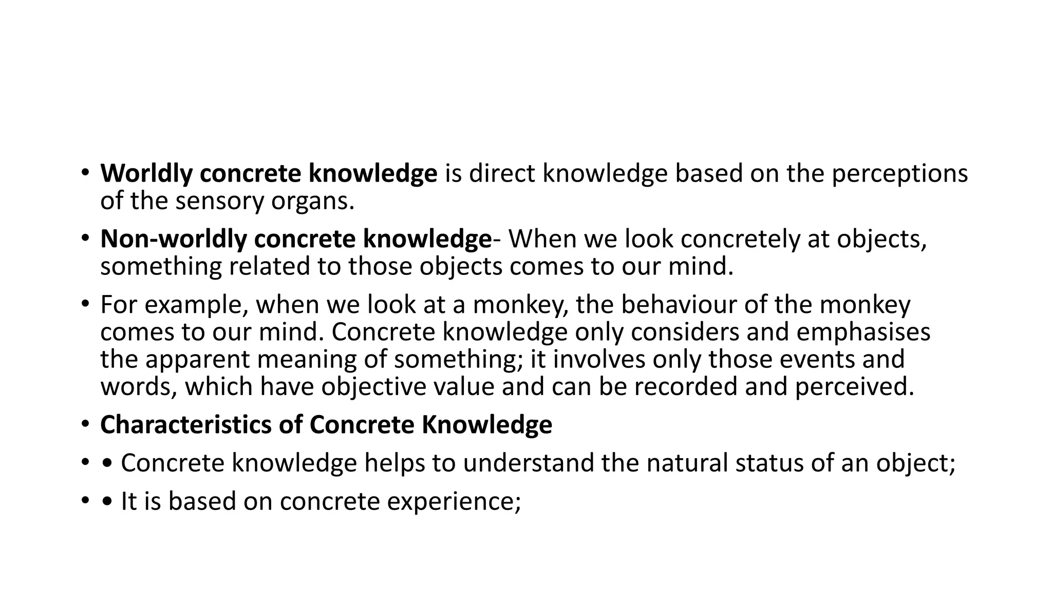 Concrete and Abstract Knowledge | PPTX