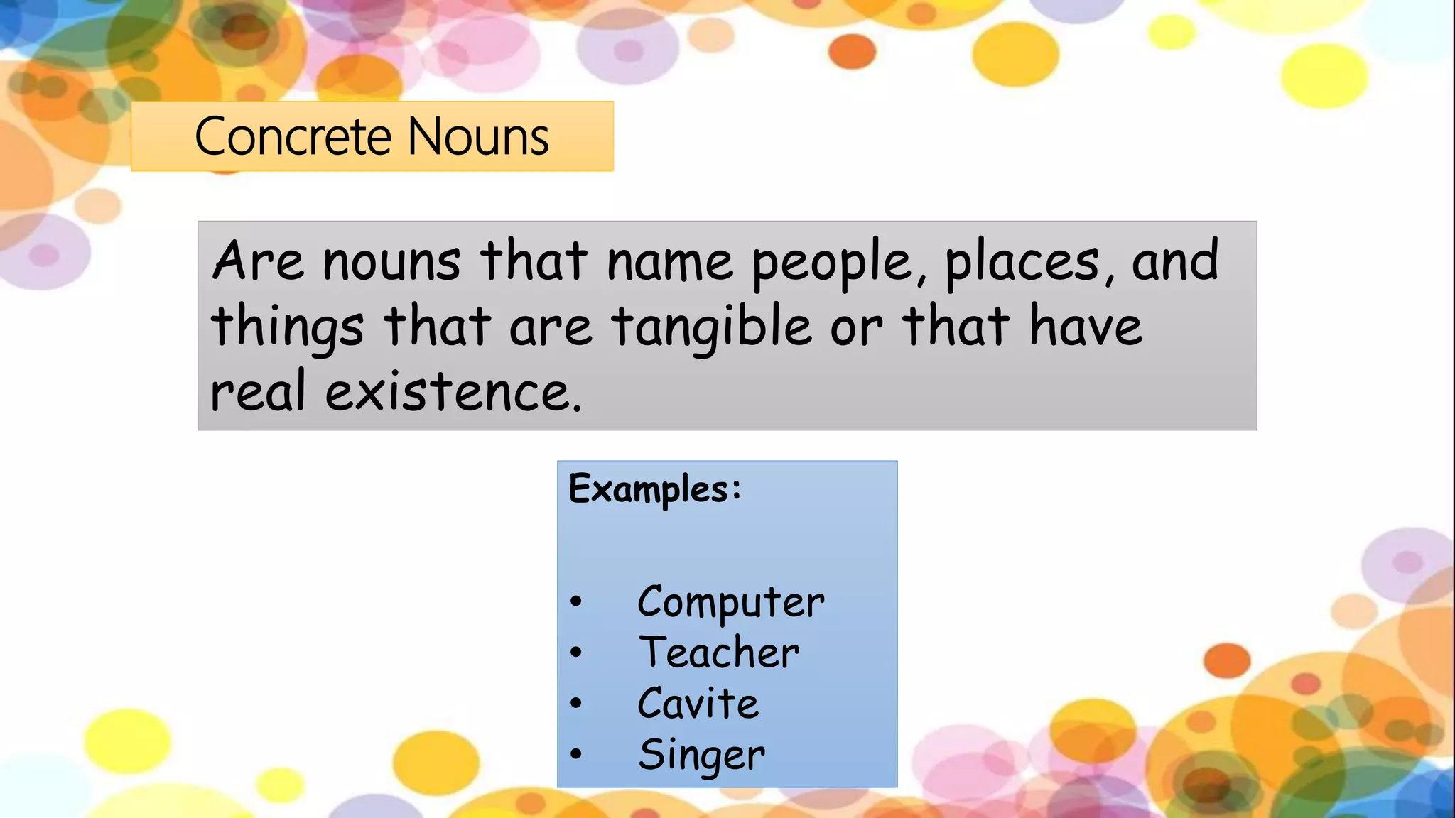 Concrete and abstract noun | PPTX