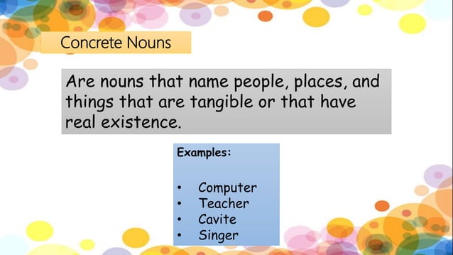 Concrete and abstract noun | PPTX