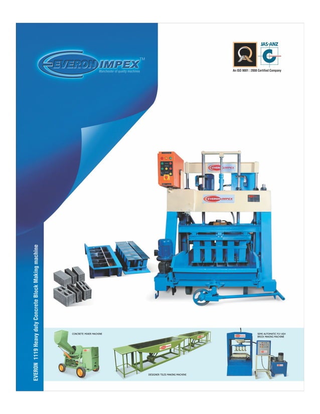 Everon Impex, Coimbatore, Construction and Concrete Block Machines | PDF