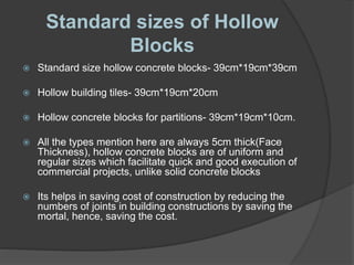 Various types of Concrete Blocks used in Commercial Construction | PPTX
