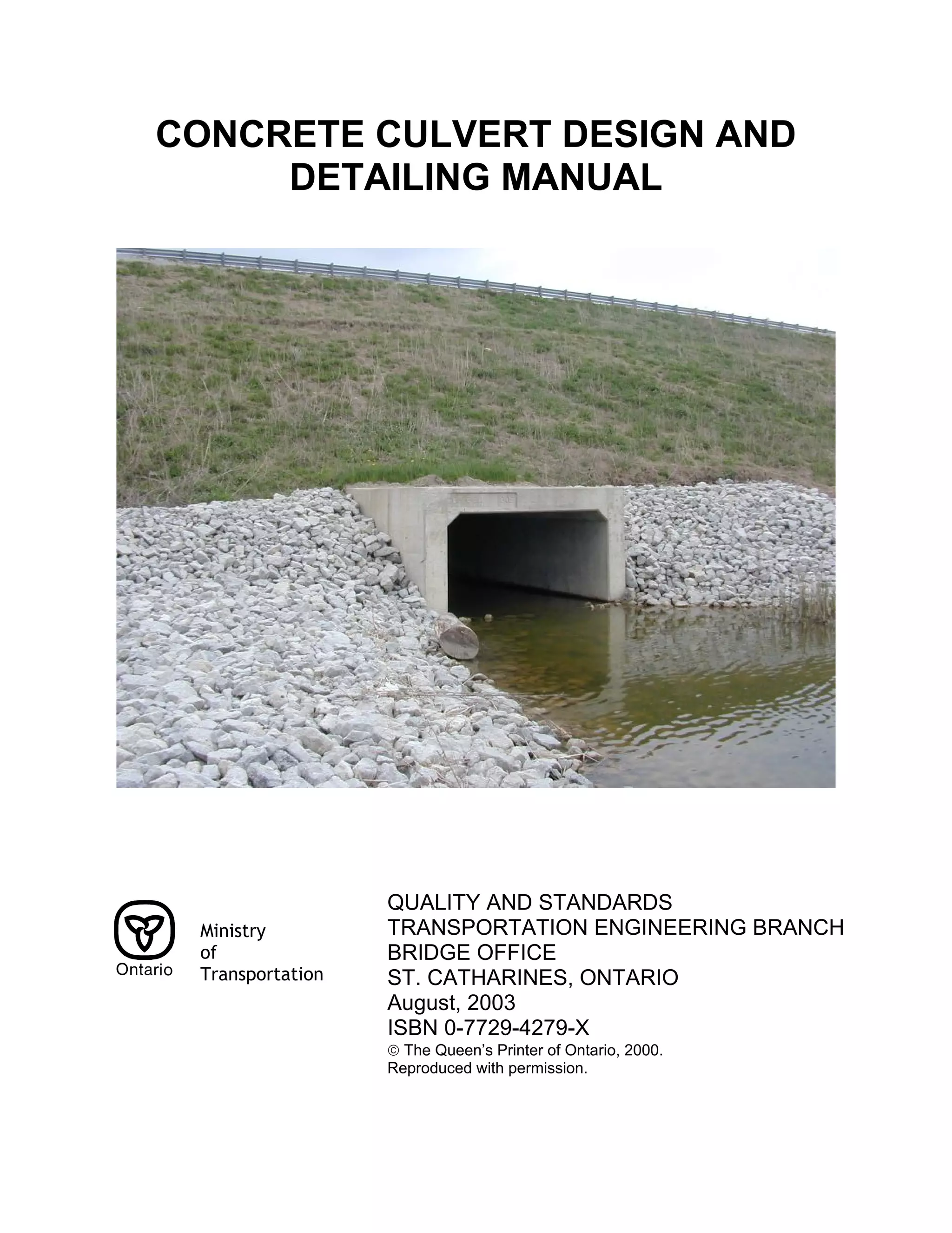 Concrete box culvert design and detailing (british) | PDF