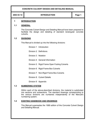 Concrete box culvert design and detailing (british) | PDF