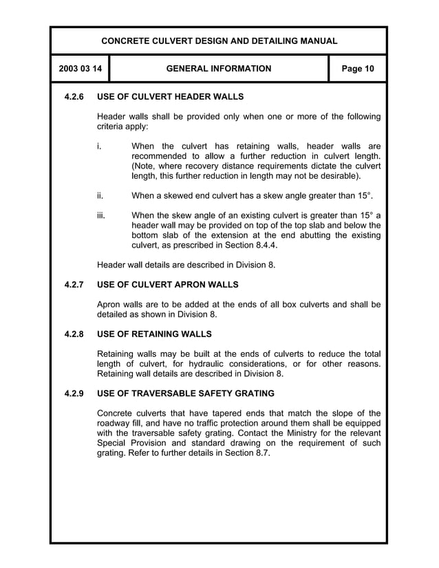 Concrete box culvert design and detailing (british) | PDF