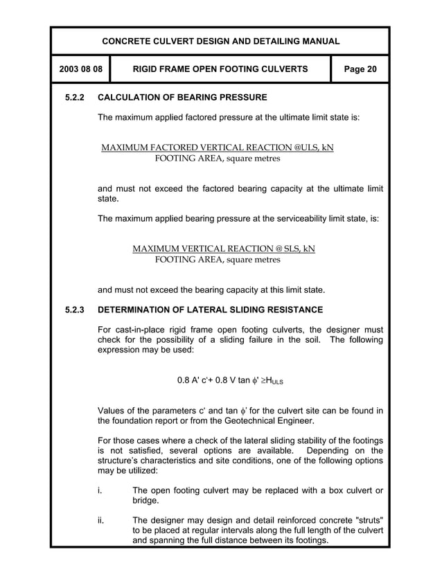 Concrete box culvert design and detailing (british) | PDF