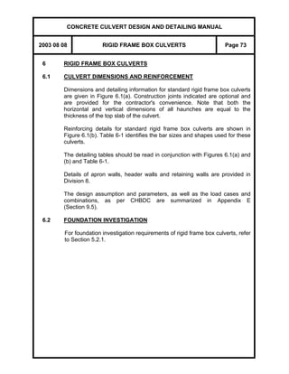 Concrete box culvert design and detailing (british) | PDF
