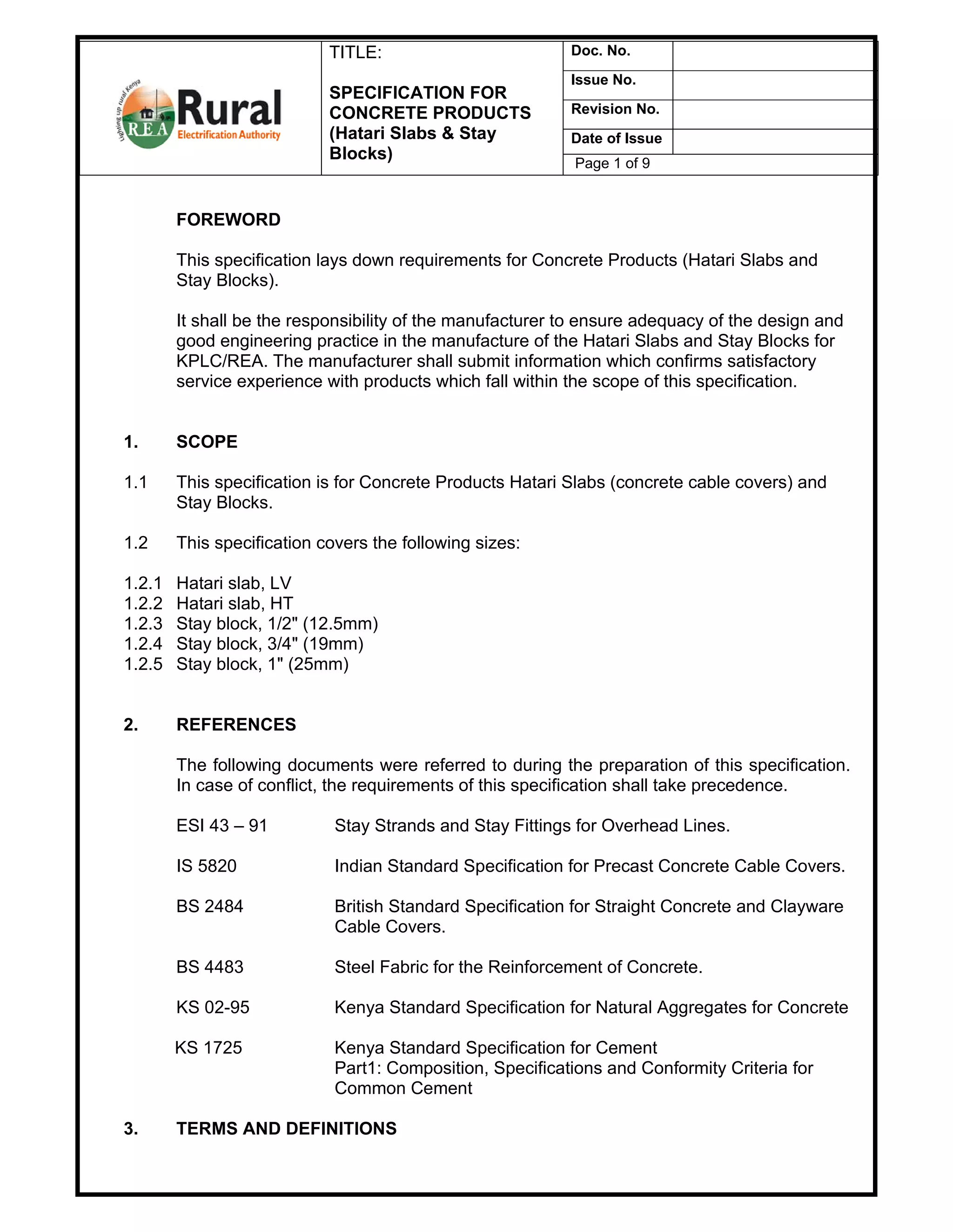 Concrete cable cover products | PDF