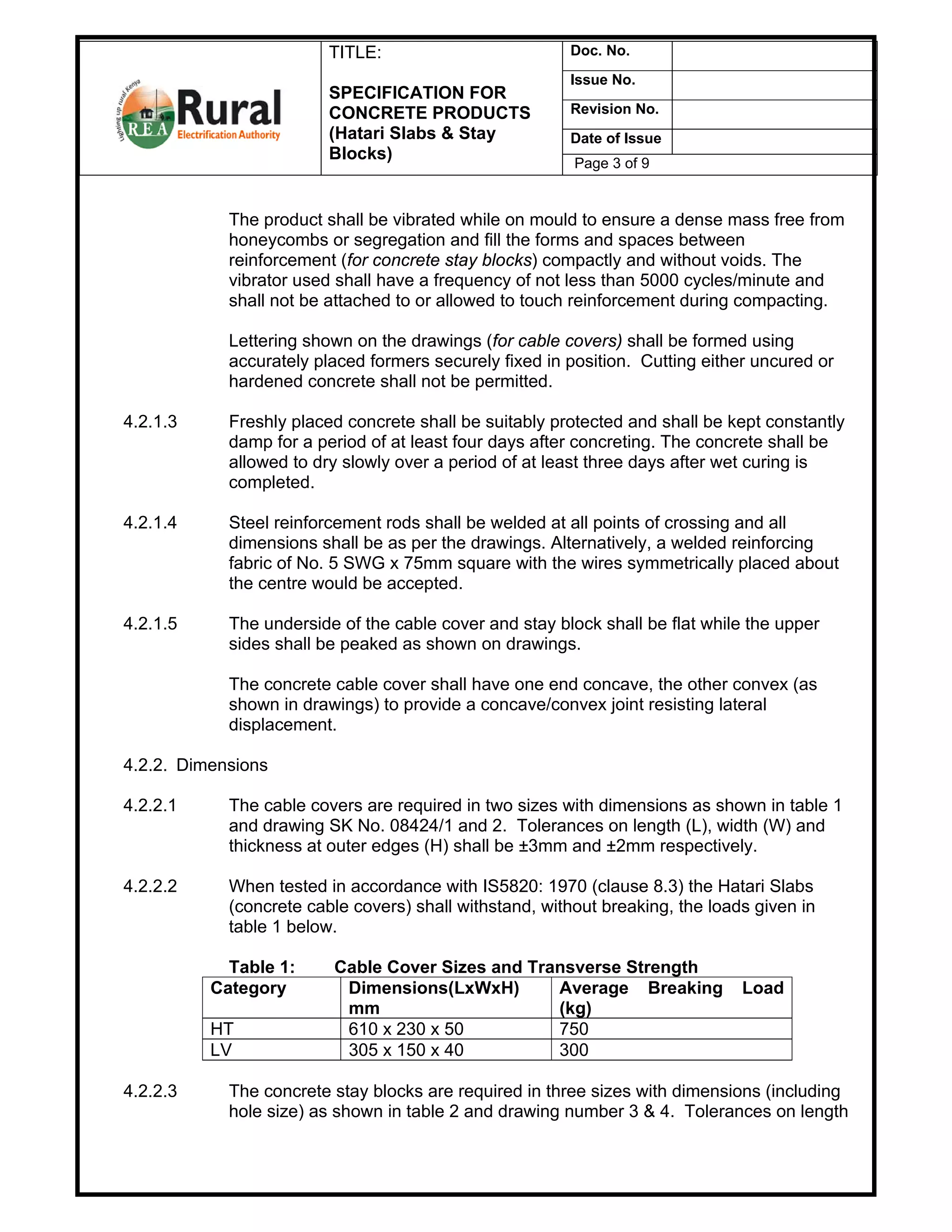 Concrete cable cover products | PDF