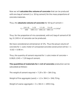 Concrete calculation | PDF