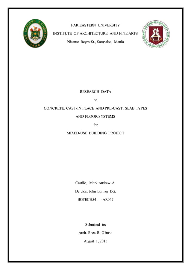 Concrete cast in_place_and_pre_cast_slab | DOCX | Civil Engineering ...