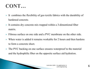 Concrete cloth - its uses and applications | PPTX