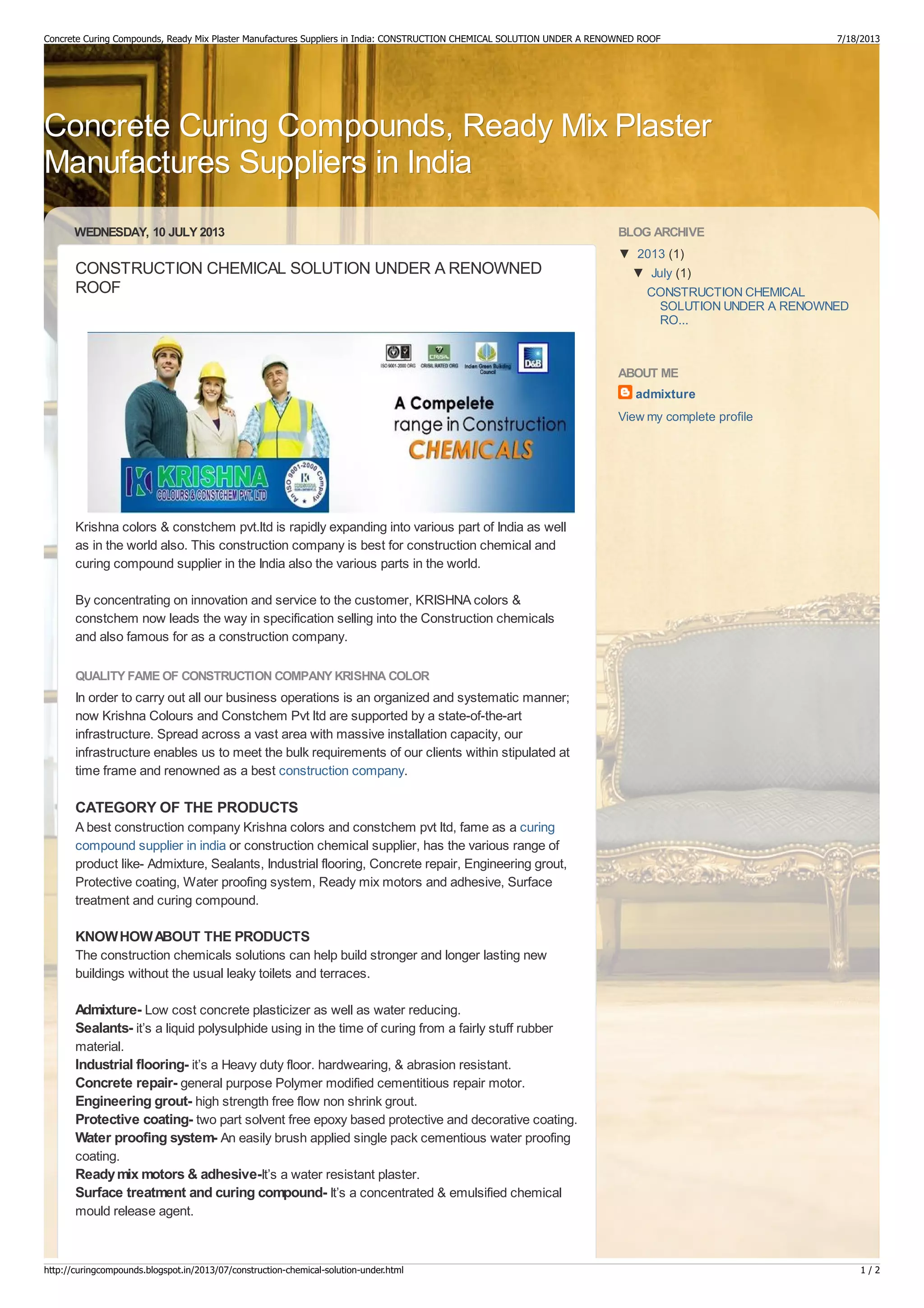 Concrete curing compounds | PDF