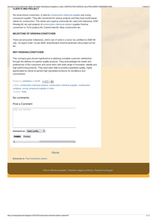 Concrete curing compounds | PDF