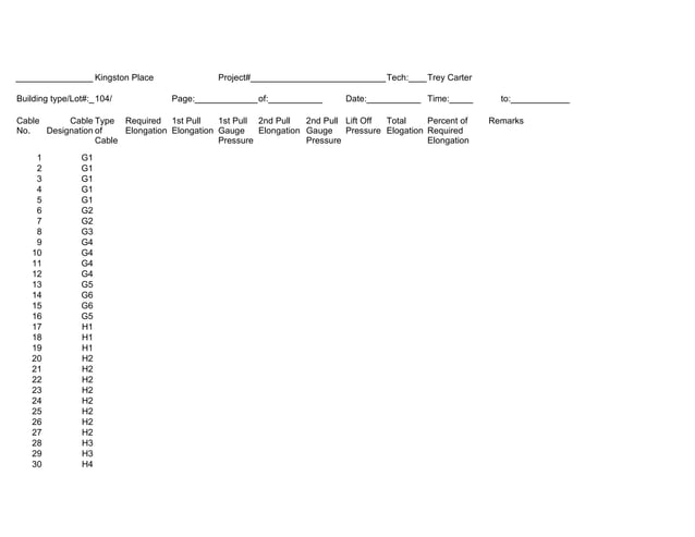 Concrete cut sheet | XLS