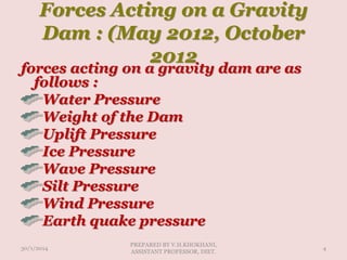 Concrete dam lecture 2 | PPTX