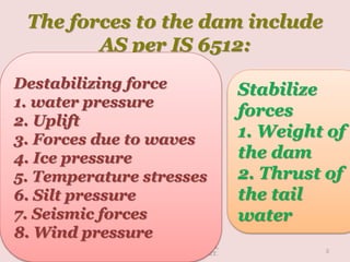 Concrete dam lecture 2 | PPTX