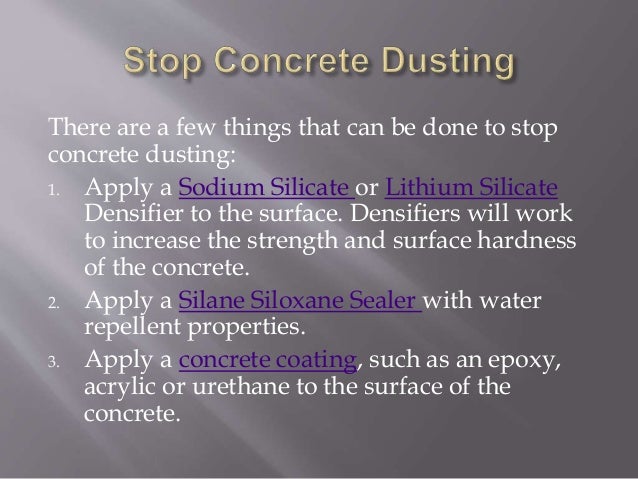Concrete Dustin- Causes of Concrete Dusting and How To Stop Concrete ...
