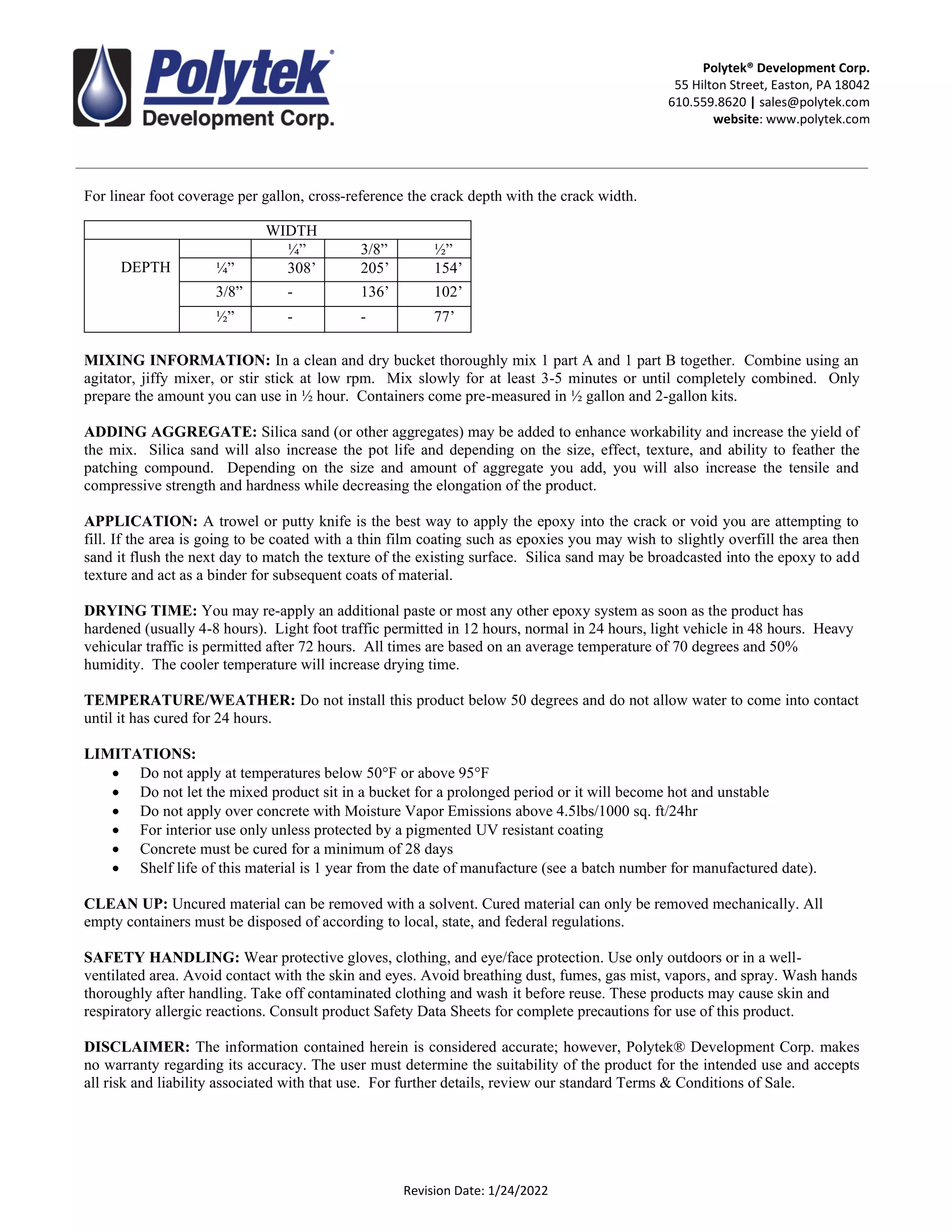 TECHNICAL DATA SHEET | CONCRETE EPOXY FLOOR PATCH PASTE | PDF