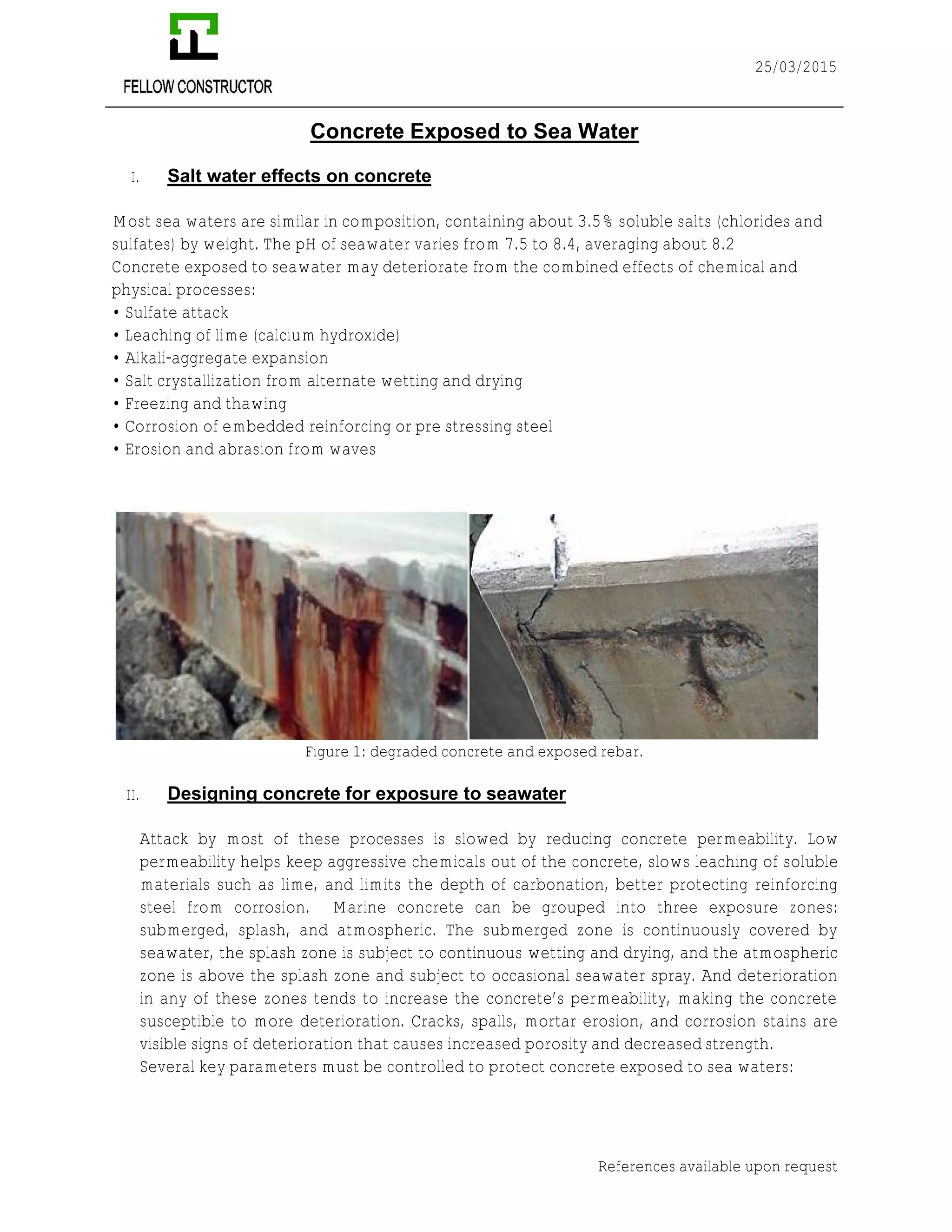 Concrete exposed to seawater | PDF