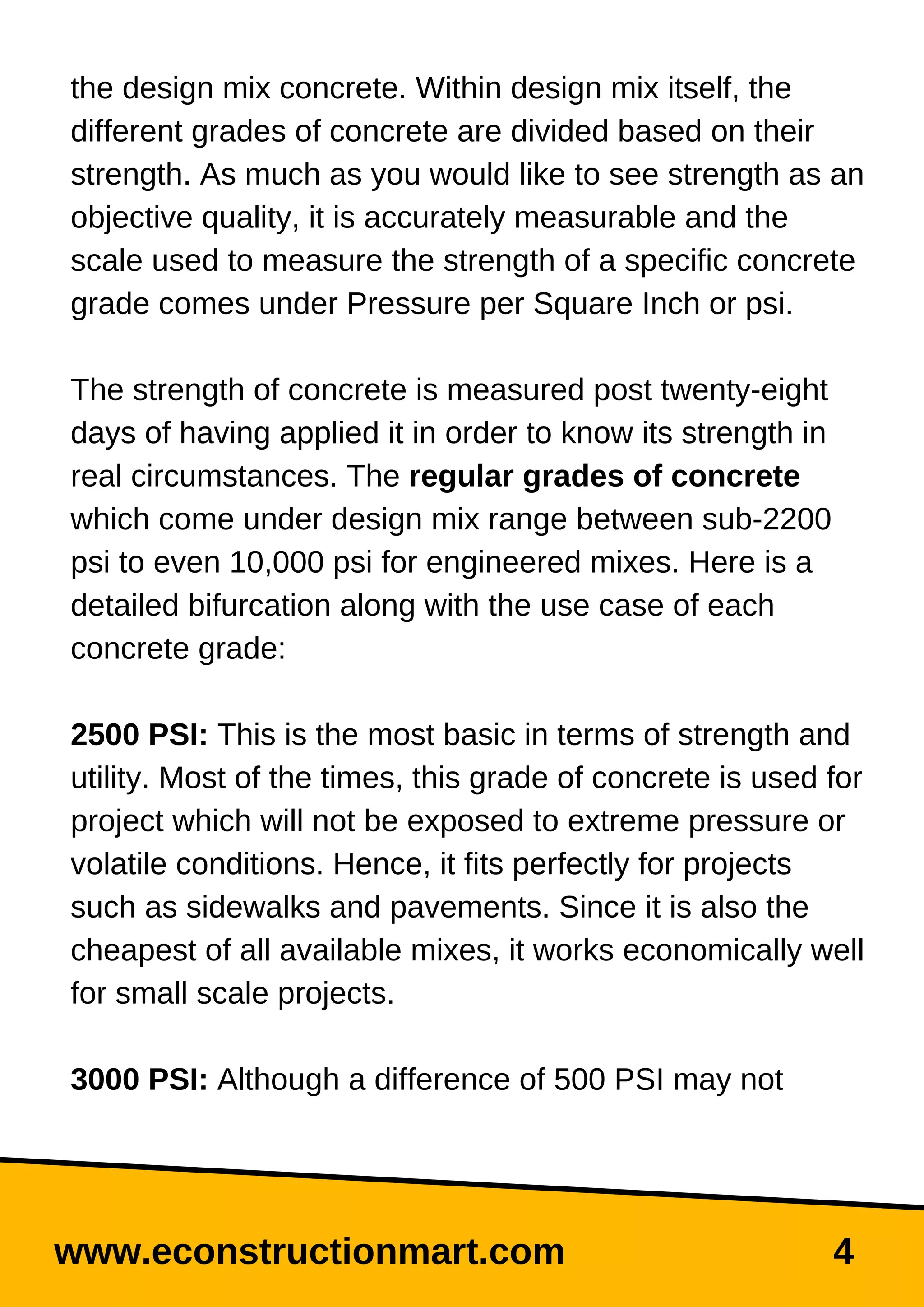 Concrete Grades: Types of Concrete Grade and their uses | PDF