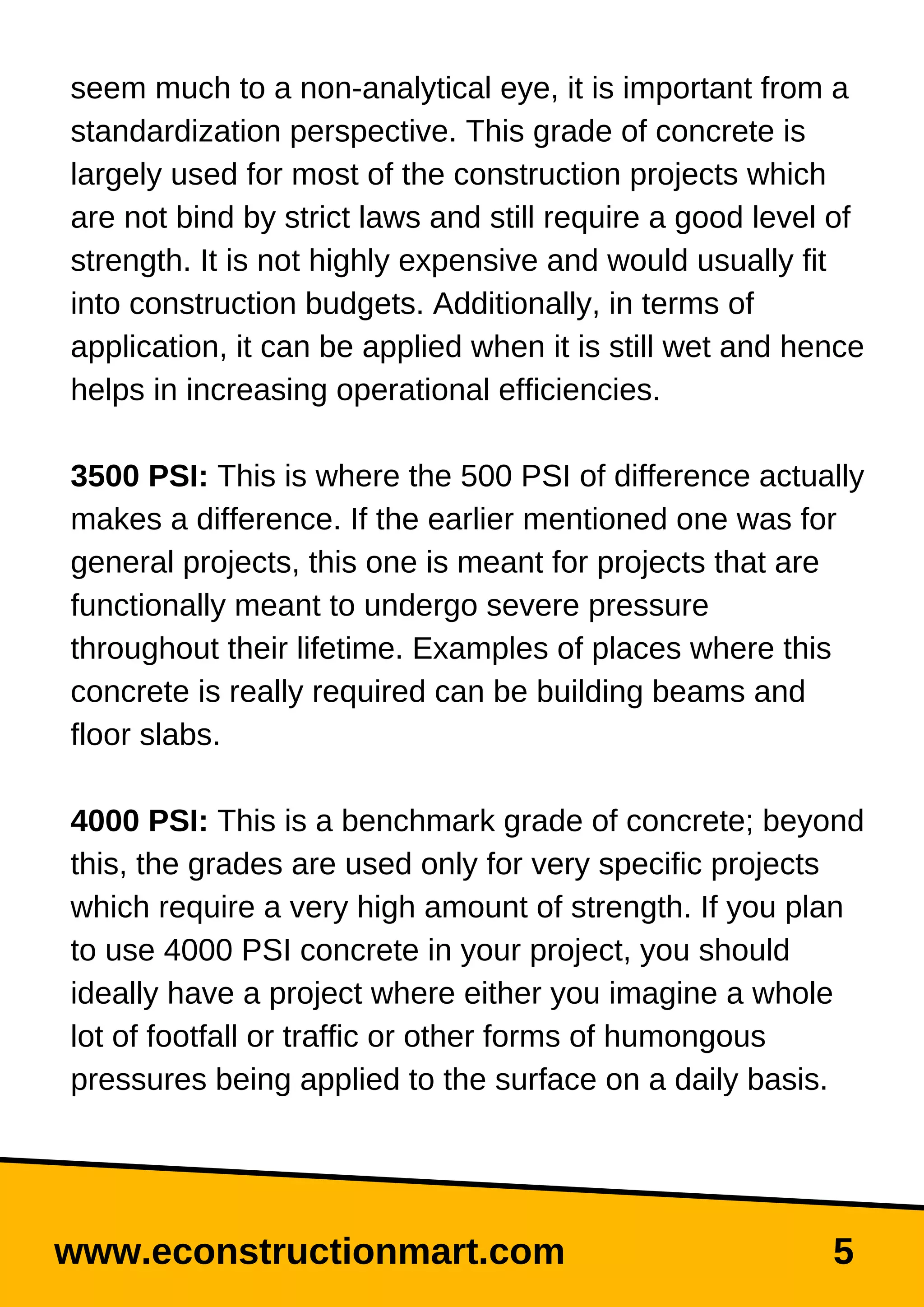 Concrete Grades: Types of Concrete Grade and their uses | PDF