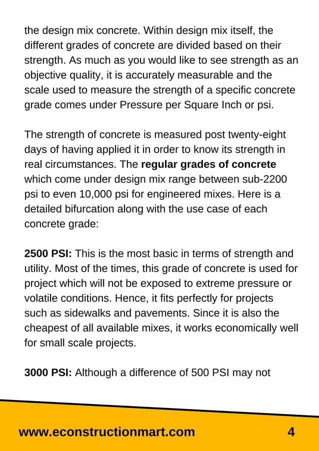 Concrete Grades: Types of Concrete Grade and their uses | PDF
