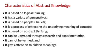 Concrete Knowledge and Abstract Knowledge | PPTX