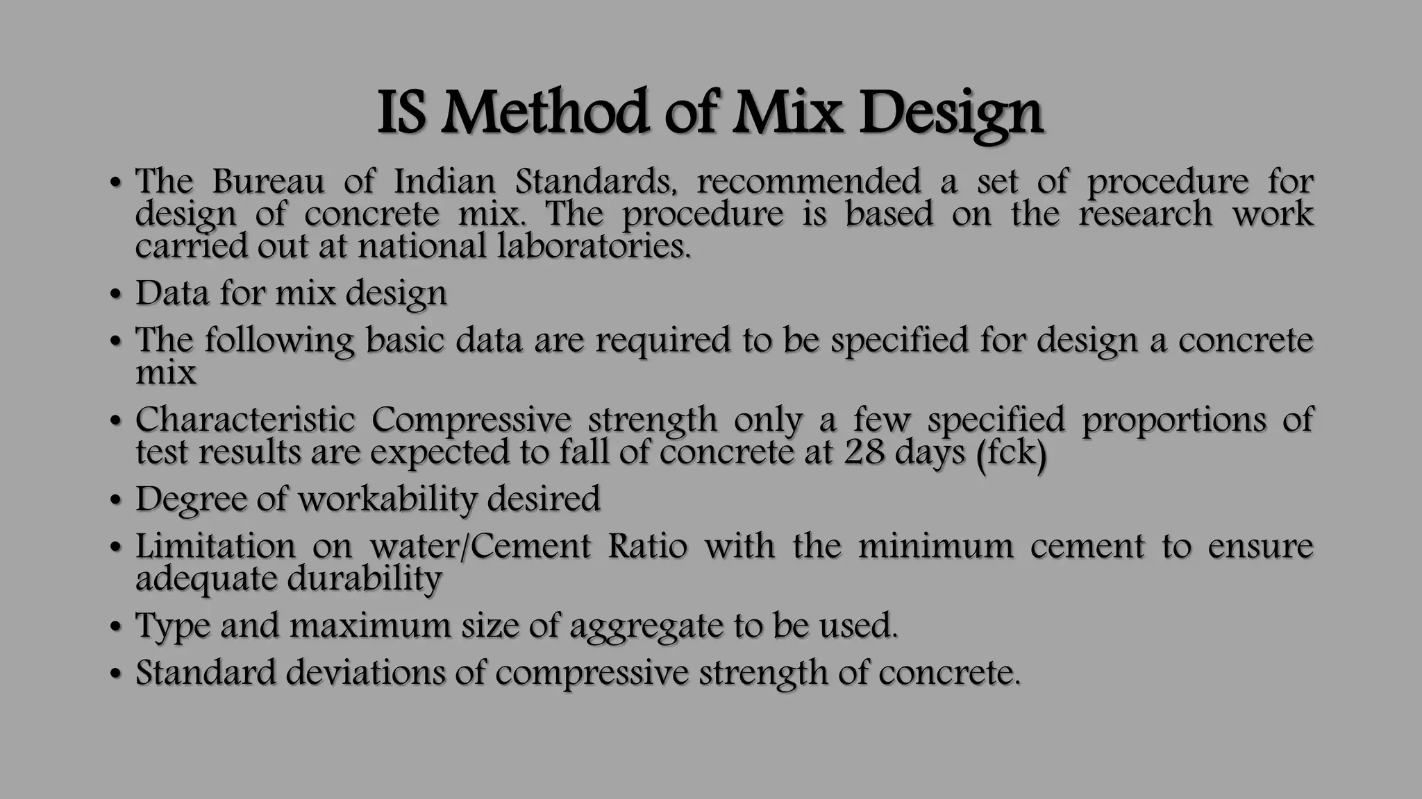 Concrete Mix Design | PPTX | Civil Engineering Industry | Industries