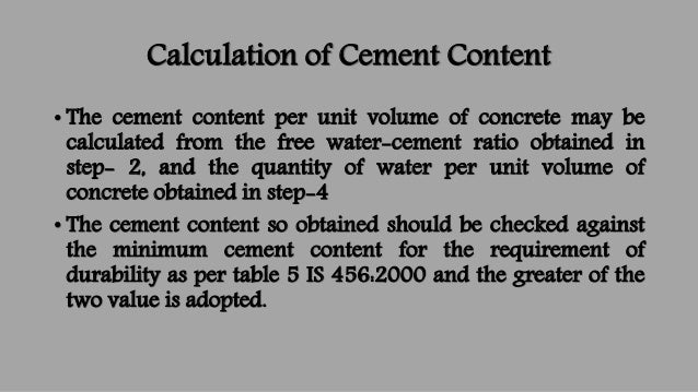 Concrete Formula Mixtures
