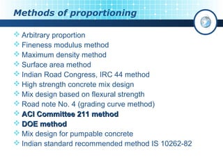 Concrete mix design | PPT