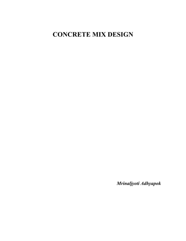 Concrete mix design | PDF