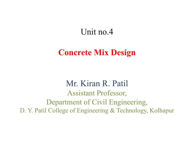 Concrete Mix Design.pdf | Civil Engineering Industry | Industries