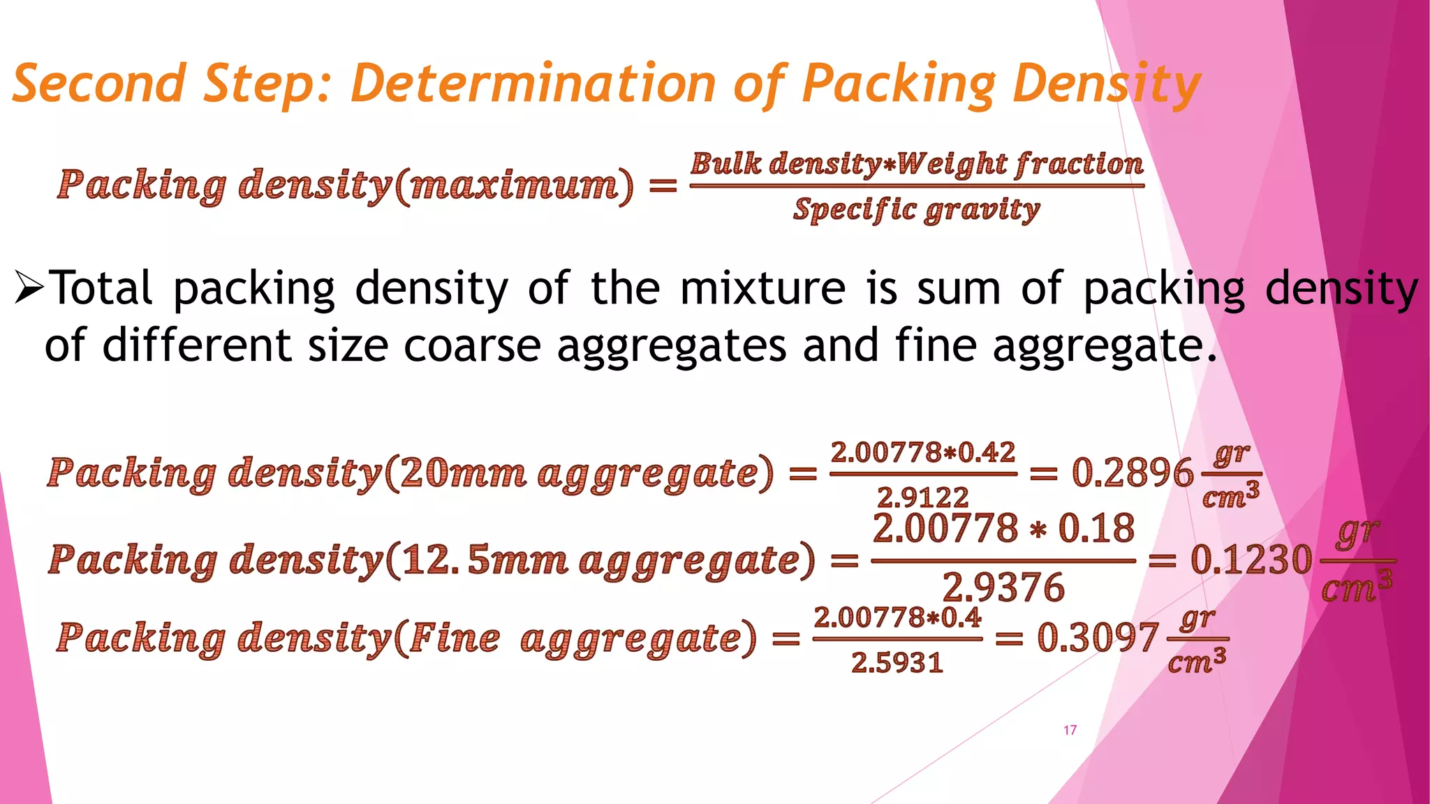 Concrete mix design by packing density method | PPTX