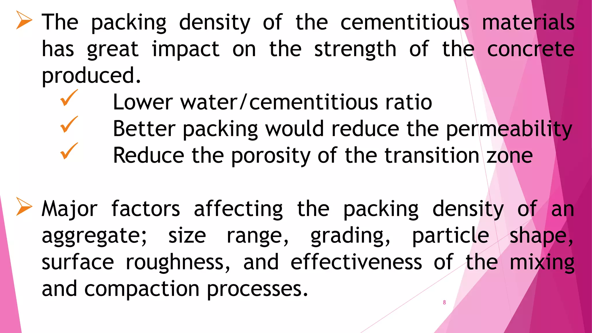 Concrete mix design by packing density method | PPTX