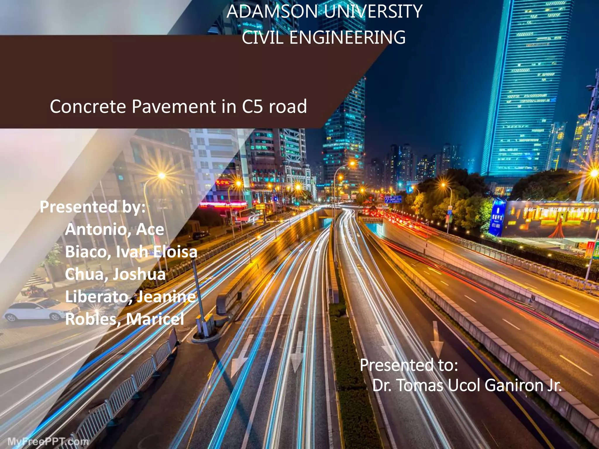 Concrete Pavement in C5 | PPTX