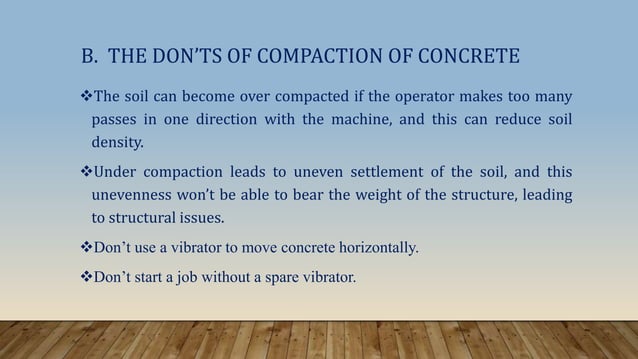 Concrete practices: Do's and Dont's for (Batching, mixing, placing ...