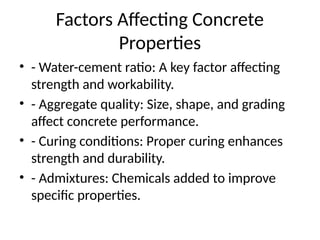 Concrete: Properties, Composition and different criteria for aggregates ...