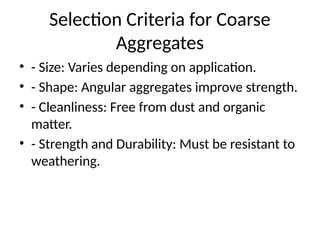 Concrete: Properties, Composition and different criteria for aggregates ...