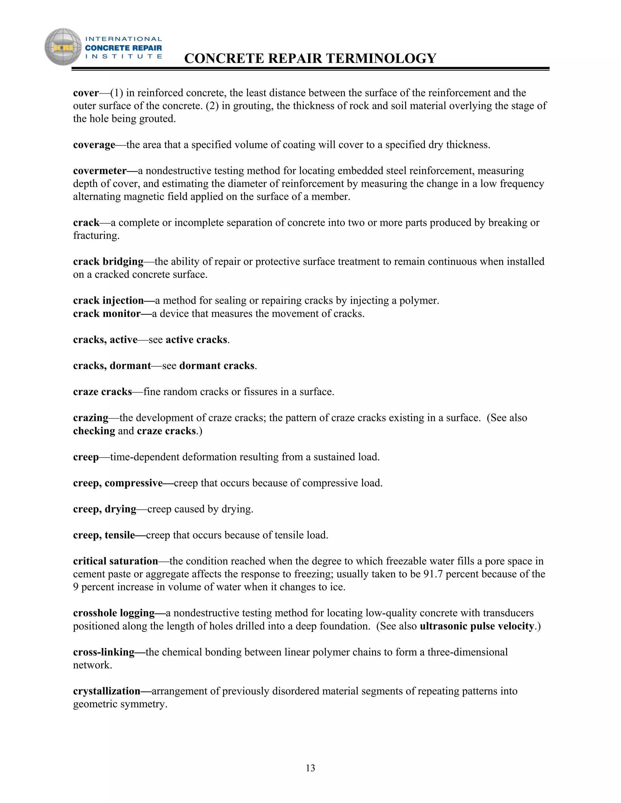 Concrete repairterminology | PDF