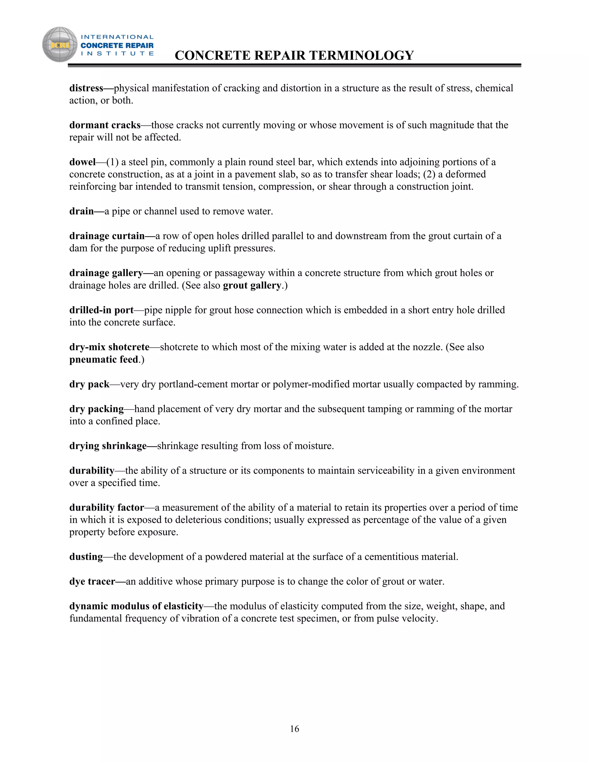 Concrete repairterminology | PDF