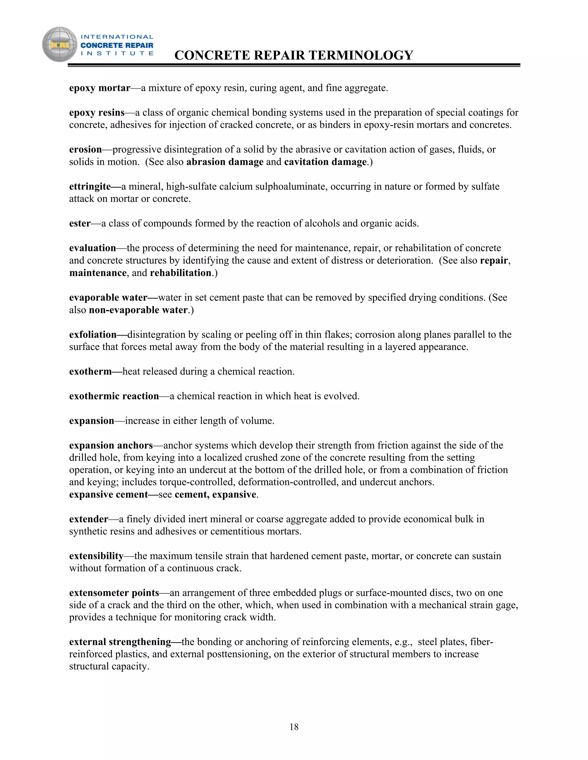 Concrete repairterminology | PDF