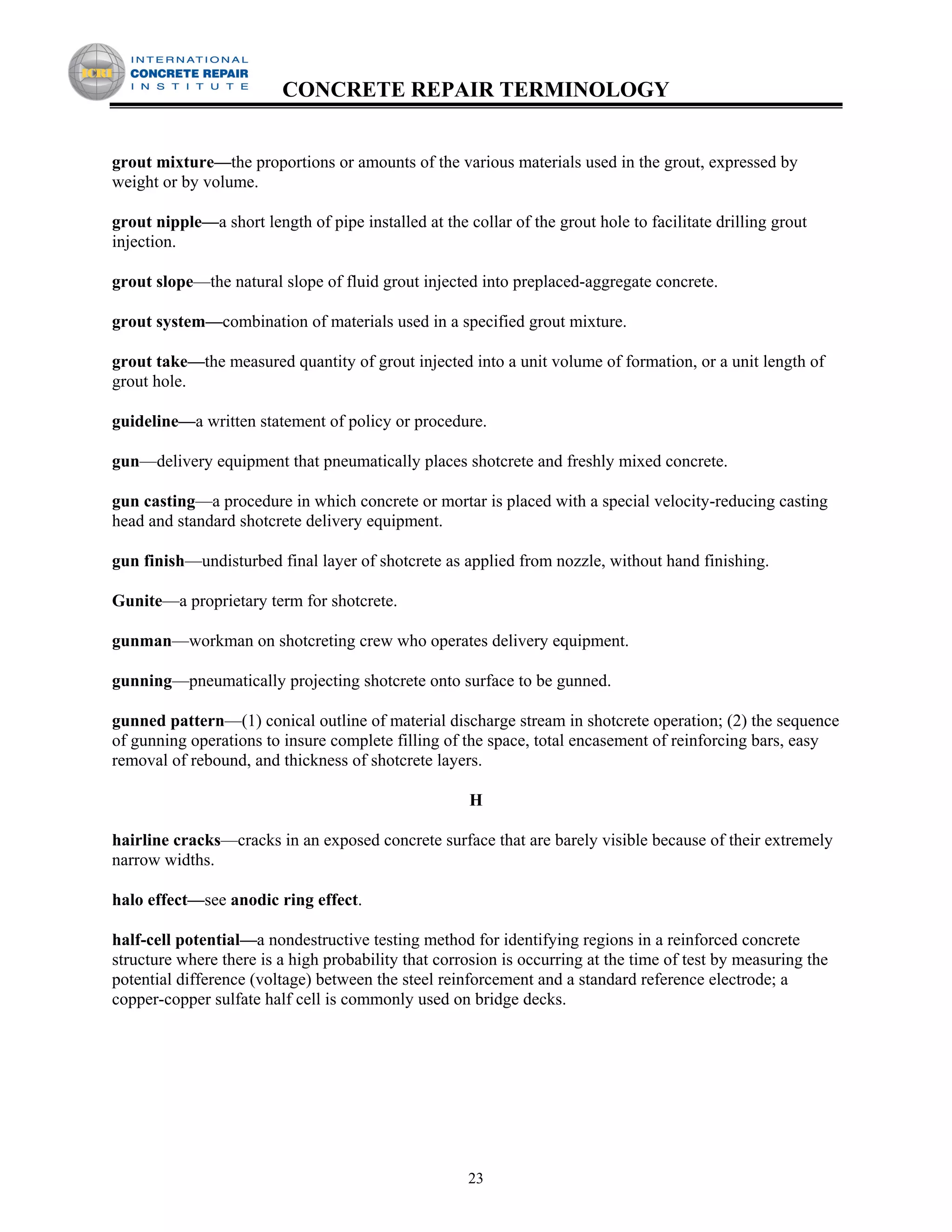 Concrete repairterminology | PDF