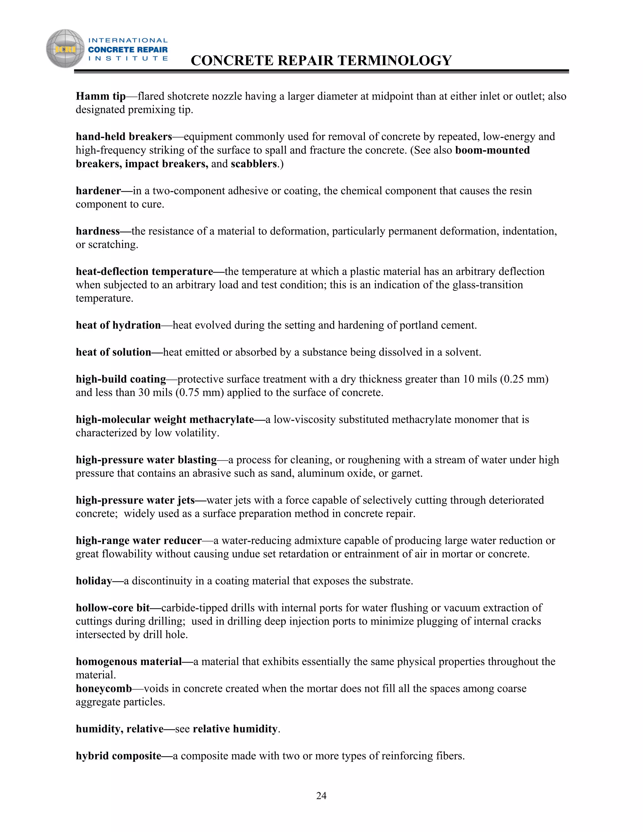 Concrete repairterminology | PDF