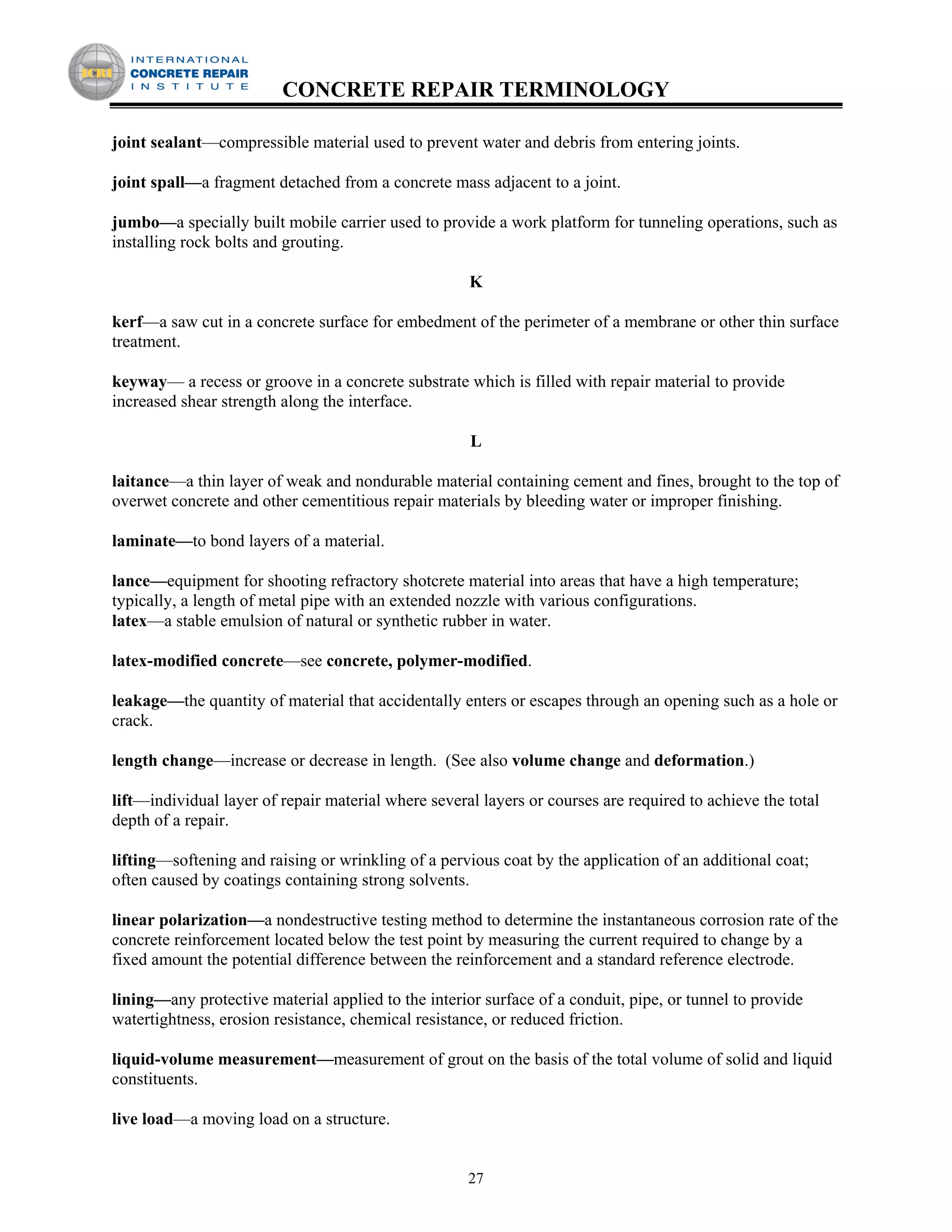 Concrete repairterminology | PDF
