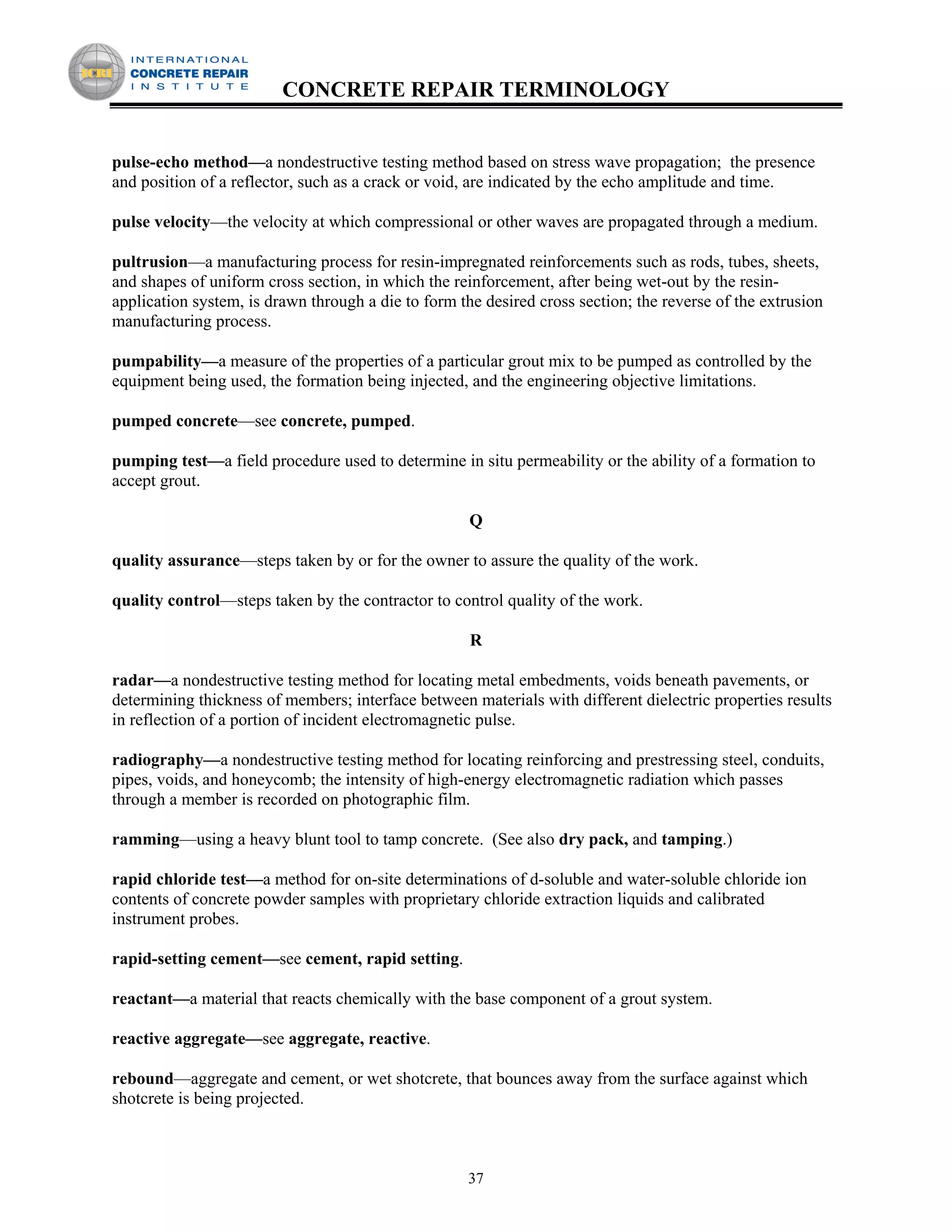Concrete repairterminology | PDF