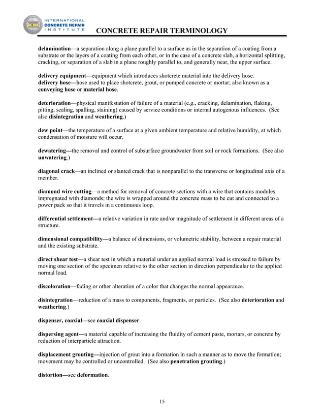 Concrete repairterminology | PDF